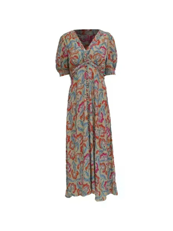 Saloni Lea Printed Midi Dress