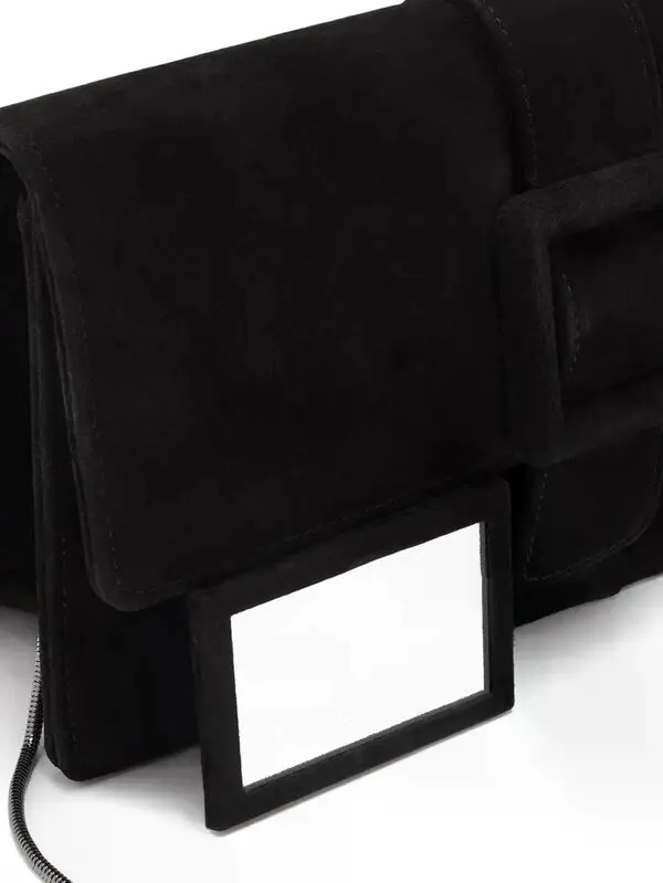Manolo Blahnik Buckle-detail Suede Clutch Bag