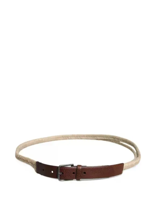 Dolce & Gabbana Woven Leather-trim Belt