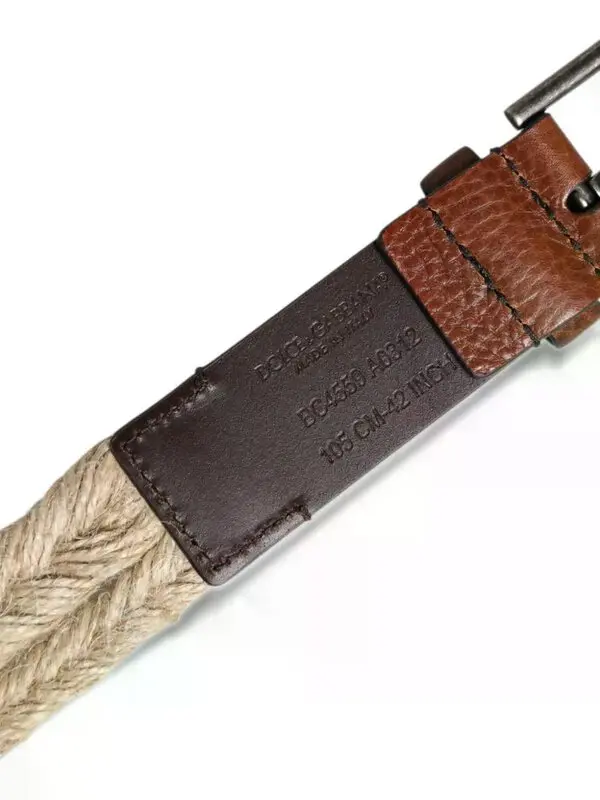 Dolce & Gabbana Woven Leather-trim Belt