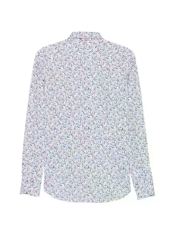 ORIAN Leaf-print Long-sleeve Shirt