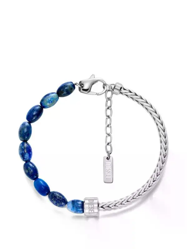 DIESEL® Lapis Beaded Bracelet - Silver