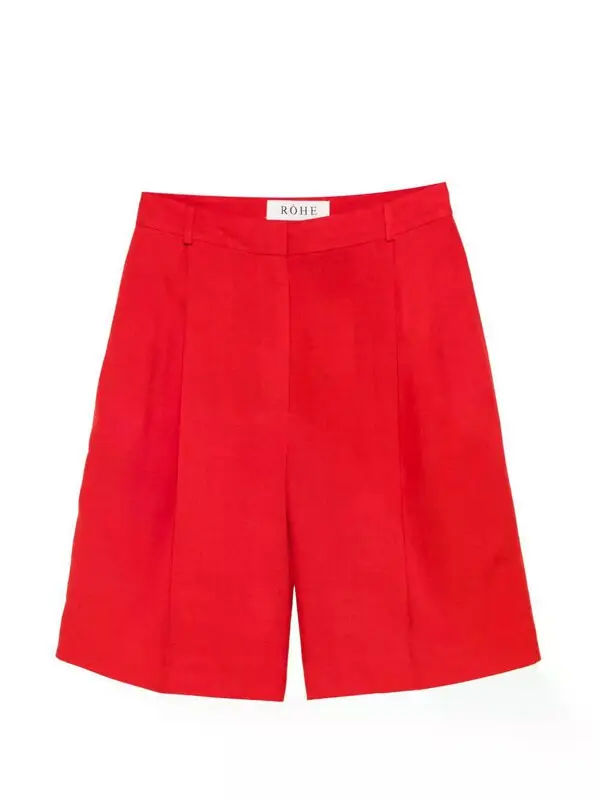 RÓHE Tailored Single-pleat Shorts - Red