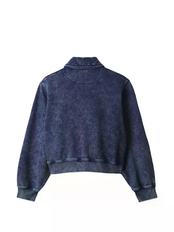 Maison Kitsuné Acid-wash Logo-print Sweatshirt - Blue