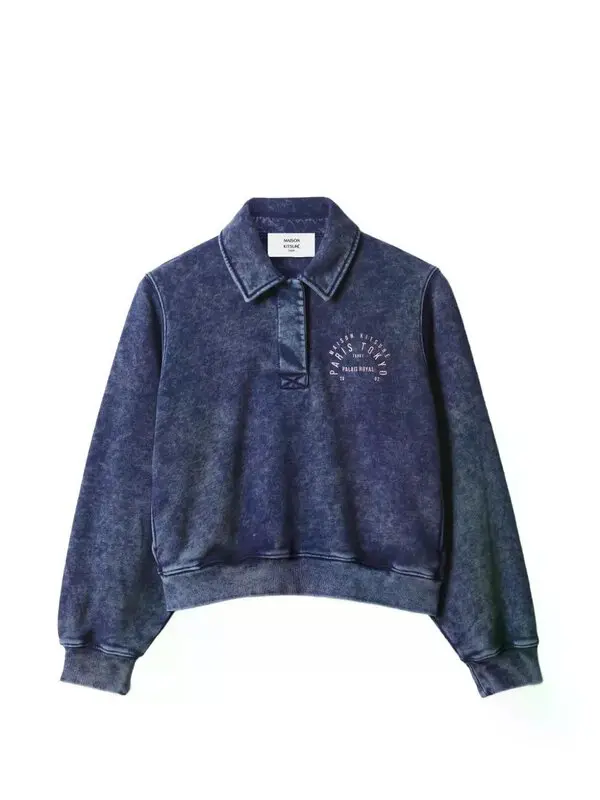 Maison Kitsuné Acid-wash Logo-print Sweatshirt