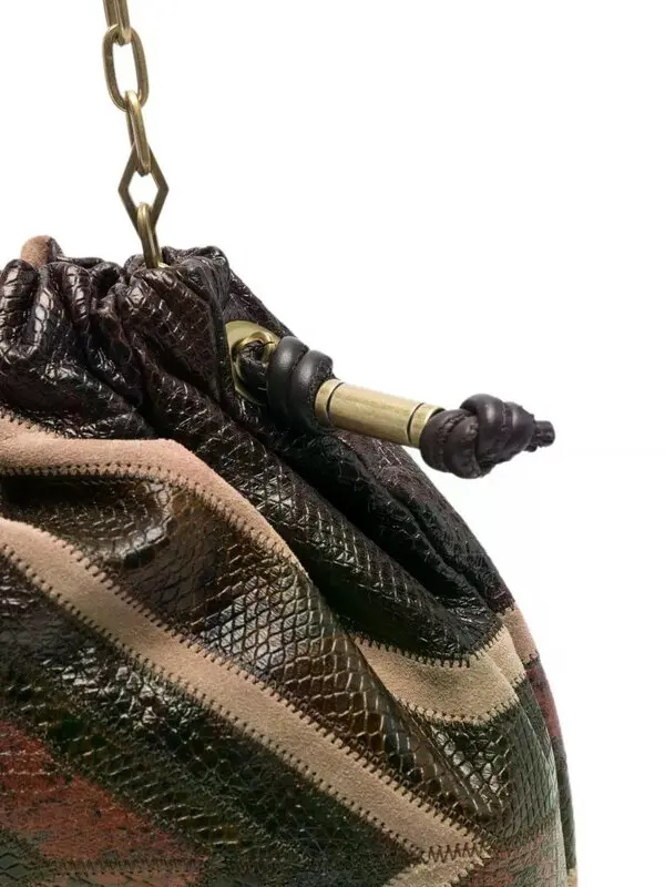 Ba&sh Snakeskin-effect Patchwork Shoulder Bag