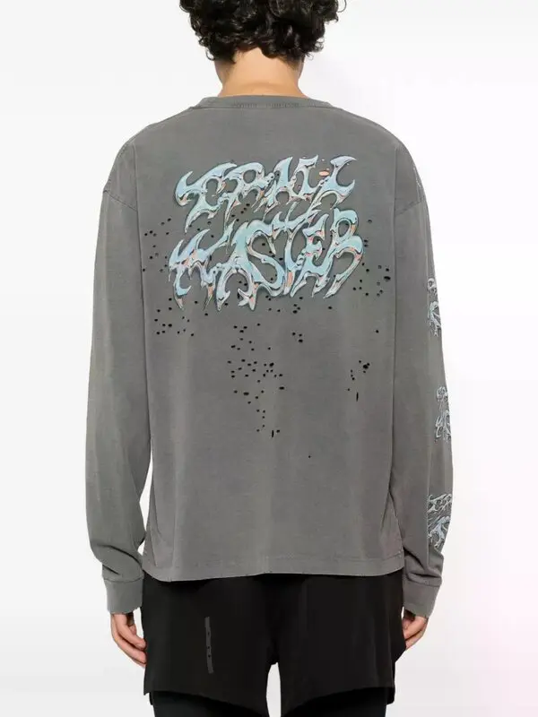 Satisfy Distressed Graphic-print T-shirt