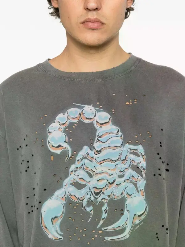 Satisfy Distressed Graphic-print T-shirt