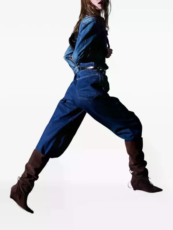 ODISSI Greta Drawstring-detail Wedge Boots