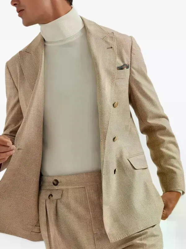 Brunello Cucinelli Double-breasted Textured-pattern Blazer