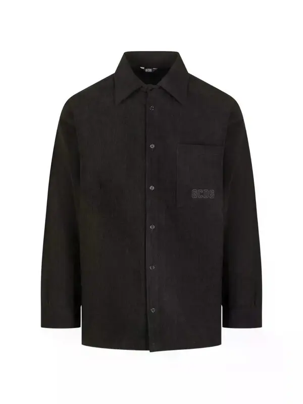 Gcds Logo-embroidered Corduroy Overshirt