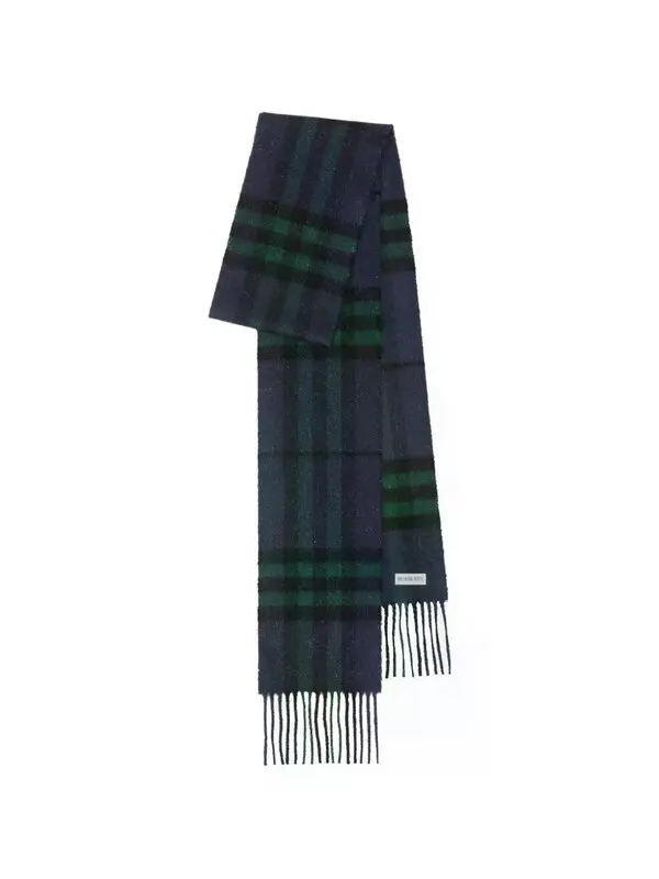 Burberry Narrow Sparkle Check Cashmere Scarf - Blue