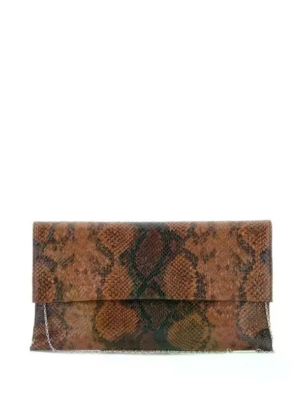 TWENTY FOURHAITCH Nireya Python-print Clutch Bag