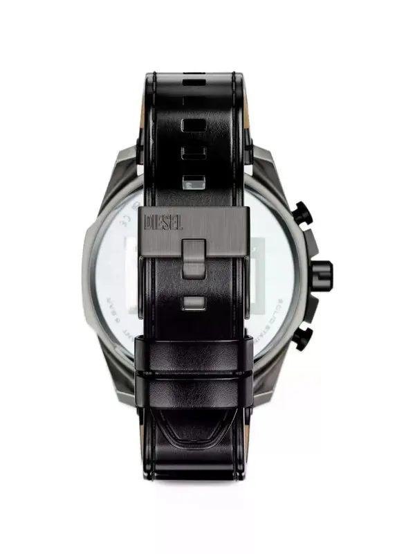 DIESEL® Mega Chief Slim Black Leather Watch
