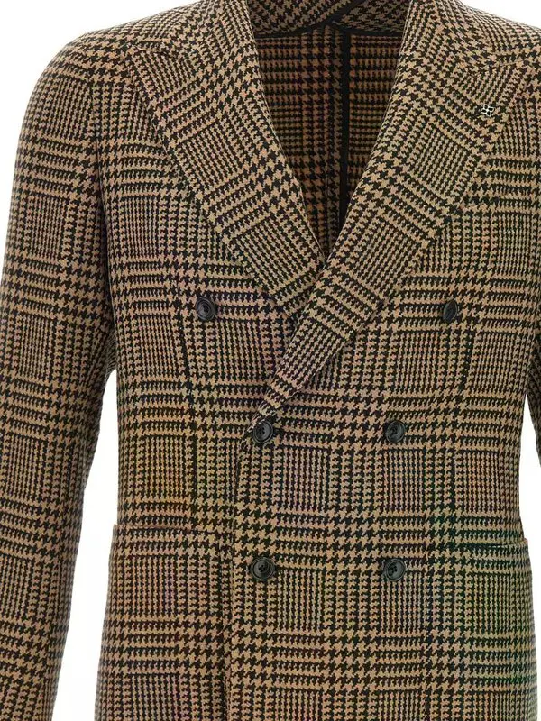 Tagliatore Houndstooth Double-breasted Blazer - Neutrals