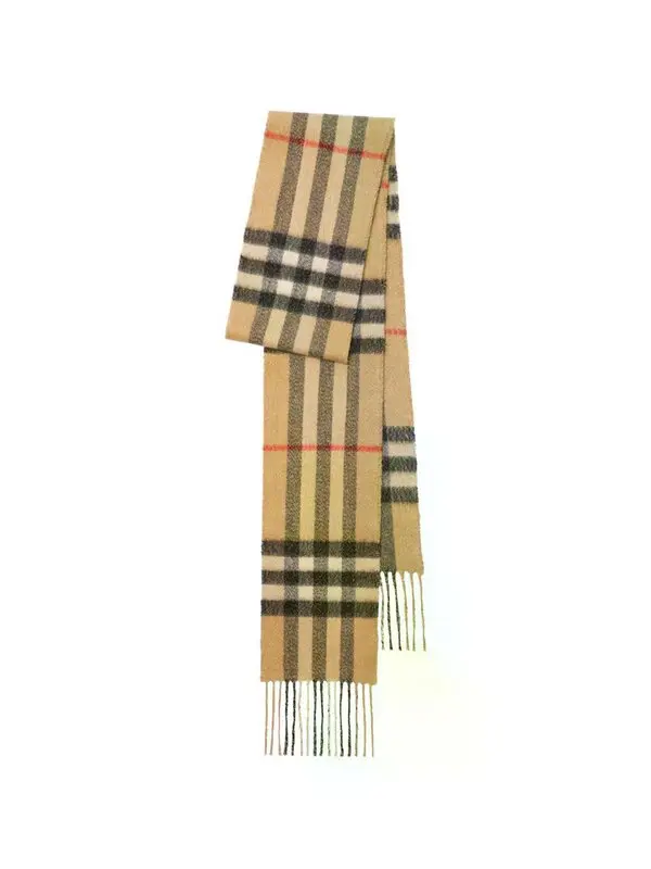 Burberry Narrow Sparkle Check Cashmere Scarf - Neutrals