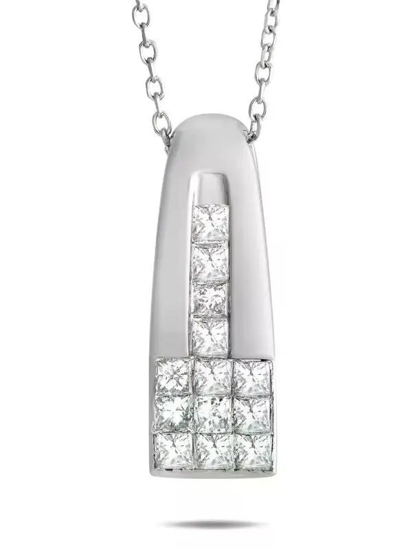 LB EXCLUSIVE Pre-owned 14k White Gold Pendant Diamond Necklace