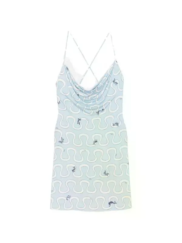 Emilio Pucci Graphic-print Cowl-neck Mini Dress