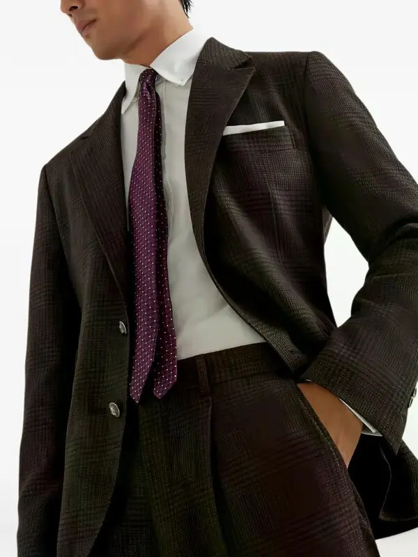 Brunello Cucinelli Check-pattern Single-breasted Suit
