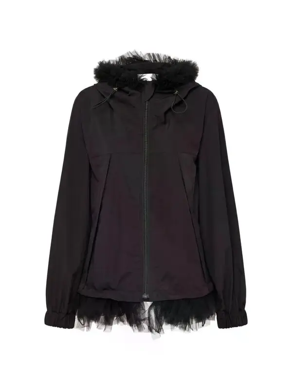 Noir Kei Ninomiya Tulle-trim Hooded Jacket
