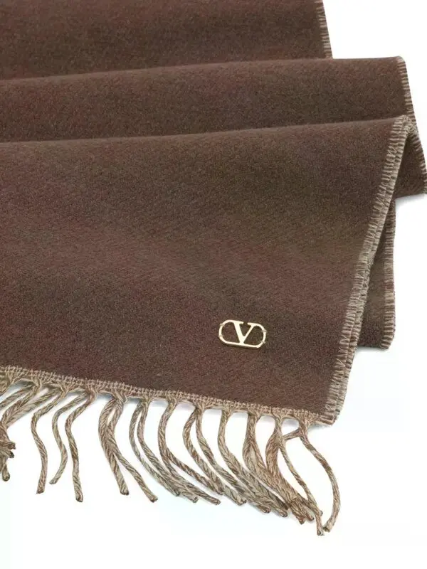Valentino Garavani Vlogo Signature Fringed Scarf - Brown