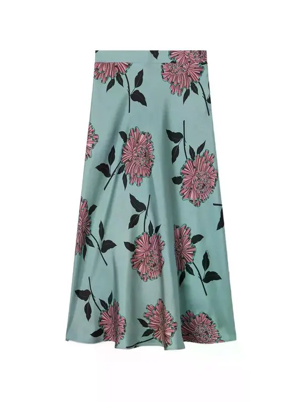 La DoubleJ Lungomare Floral-print Midi Skirt - Blue