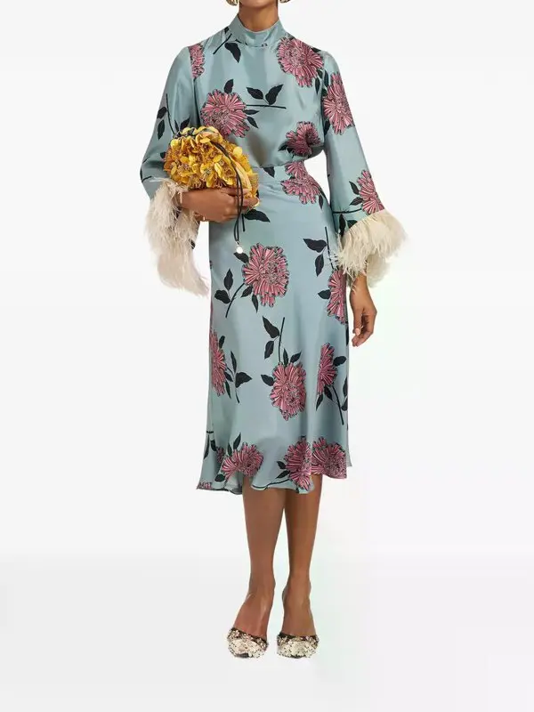 La DoubleJ Lungomare Floral-print Midi Skirt