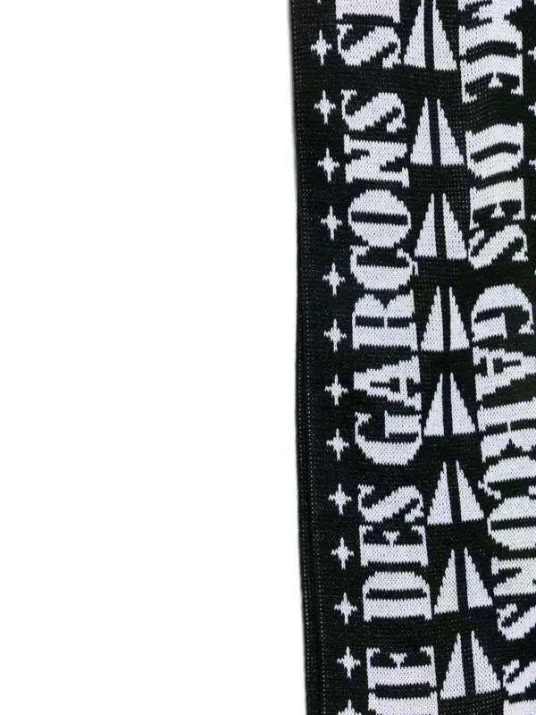 Comme Des Garçons Logo-intarsia Fringed Scarf