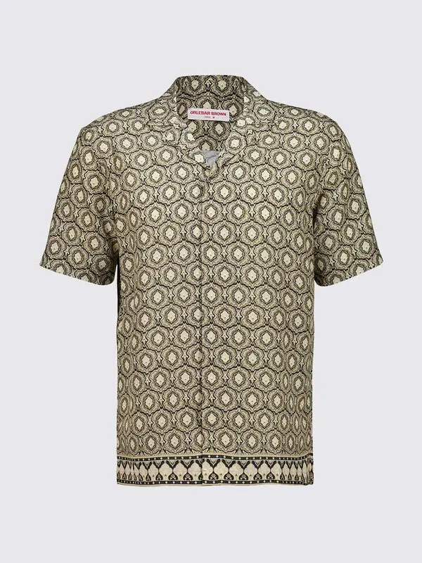 Orlebar Brown Printed Lyocell Bowling Shirt With Cuban Collar