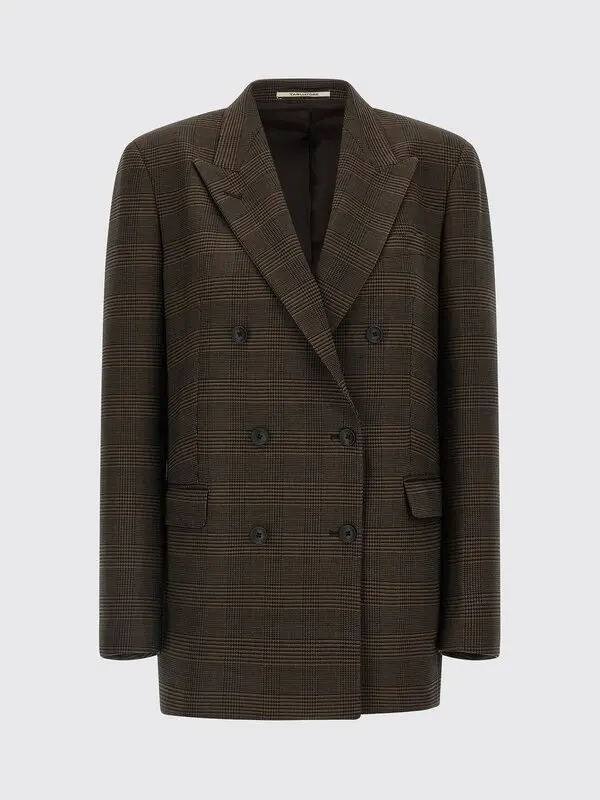 Tagliatore Relaxed Fit Double-breasted Tartan Blazer In Virgin Wool
