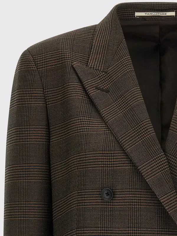 Tagliatore Relaxed Fit Double-breasted Tartan Blazer In Virgin Wool