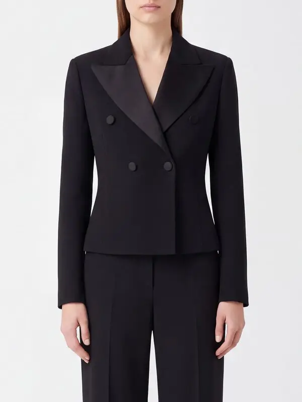 Ermanno Scervino Double-breasted Satin Blazer With Peak Lapels