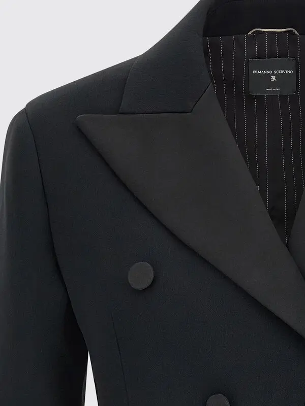 Ermanno Scervino Double-breasted Satin Blazer With Peak Lapels