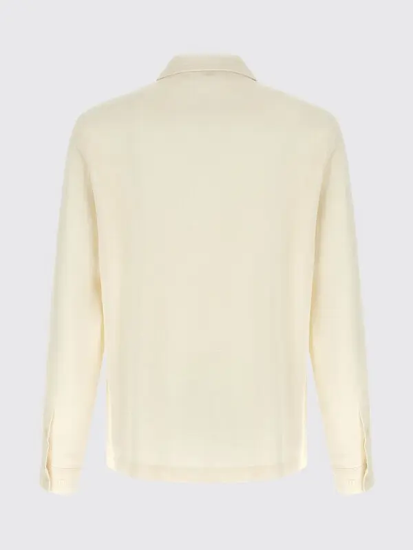 Séfr Long-sleeved Virgin Wool Casual Shirt With French Collar - White
