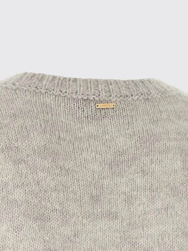TWINSET Argyle Crewneck Jumper In Wool And Alpaca Blend With Short Sleeves