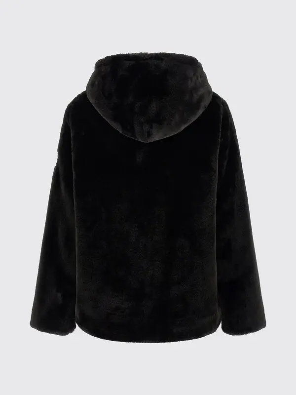 TATRAS Hooded Faux-fur Jacket With Applied Logo - Black