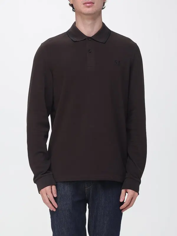 Fred Perry Long-sleeve Cotton Polo With Embroidered Chest Logo