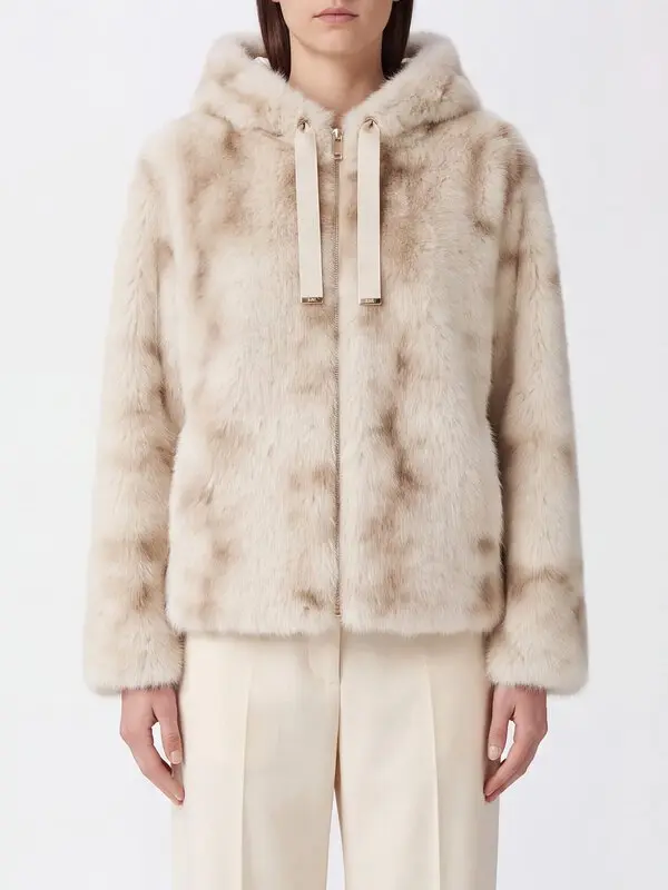 Herno Hooded Faux-fur Zip-up Jacket - Ivory