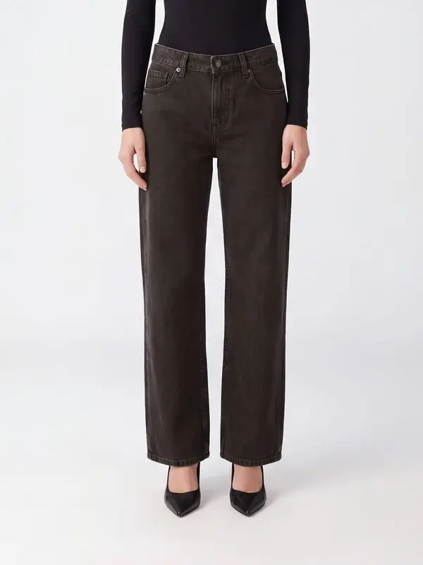 Magda Butrym Cropped Straight-leg Jeans In Mid-rise Cotton Denim - Brown