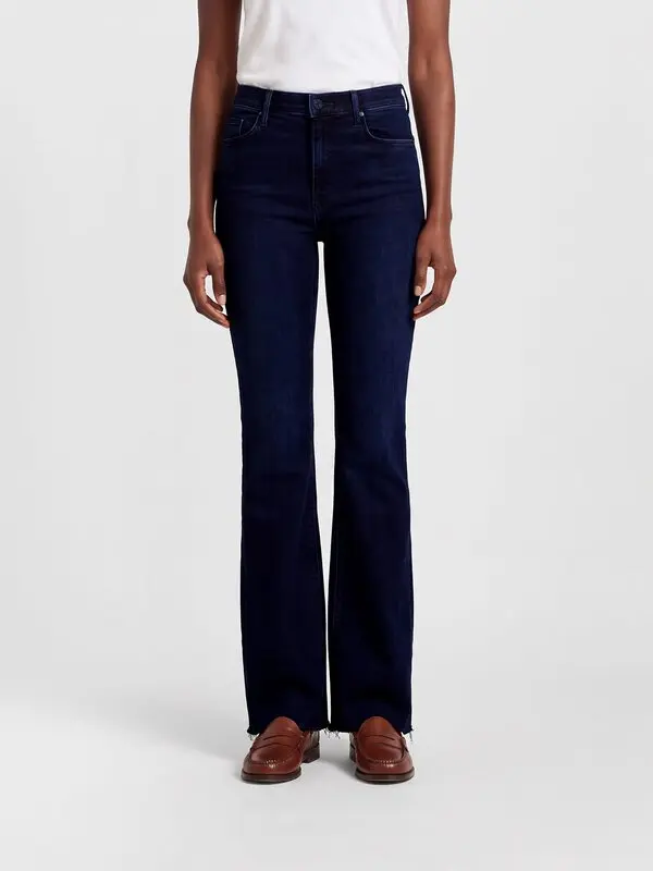 MOTHER The Weekender Fray High-waisted Flared Jeans In Stretch Denim - Blue