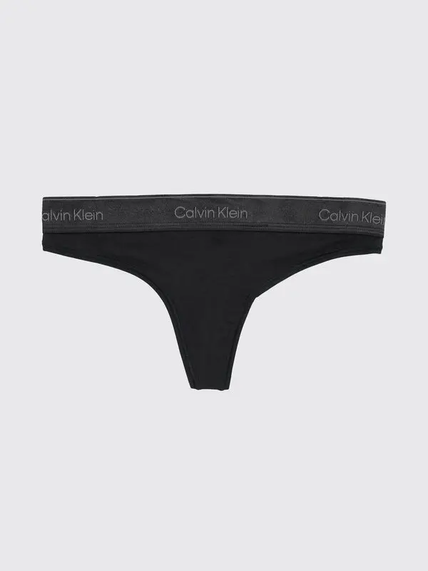 Calvin Klein Cotton And Modal Blend Thong With Logo Waistband