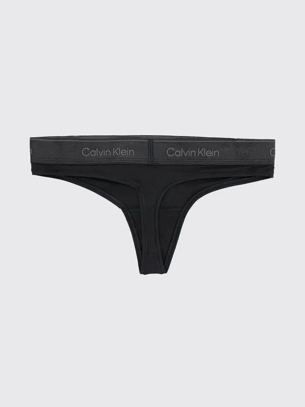Calvin Klein Cotton And Modal Blend Thong With Logo Waistband