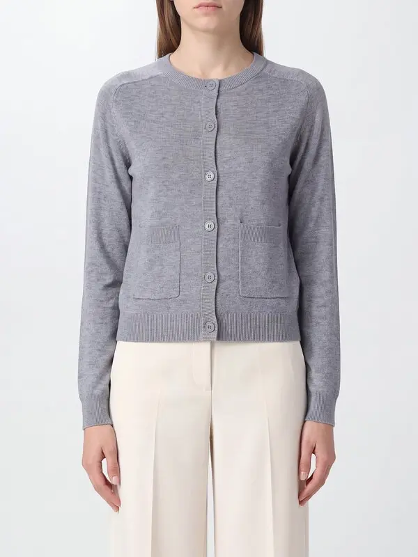 Seventy Crewneck Wool Blend Cardigan With Front Button Closure - Grey