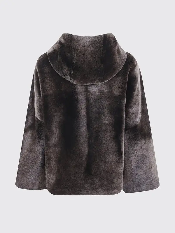 YVES SALOMON Hooded Short Lambskin Jacket