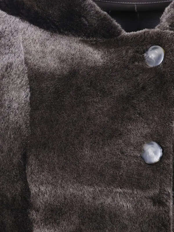 YVES SALOMON Hooded Short Lambskin Jacket