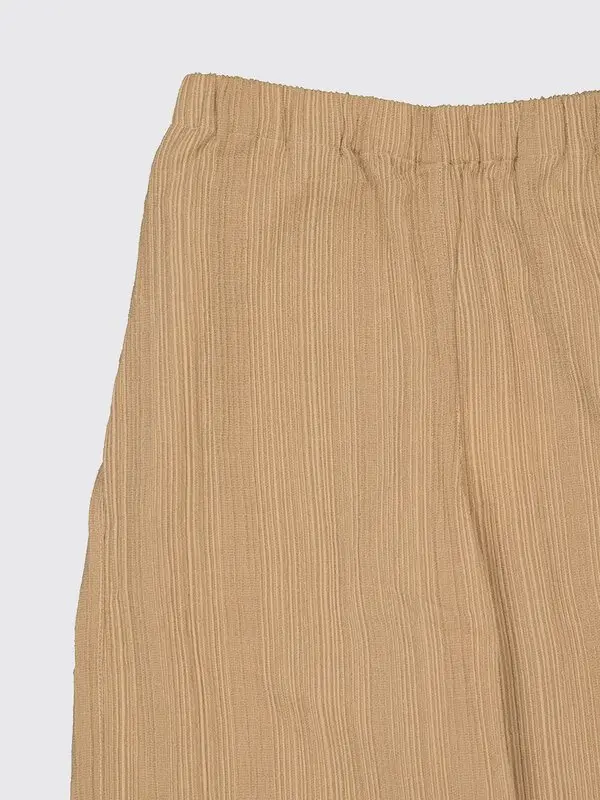 120% Lino Pleated Wide-leg Virgin Wool Blend Trousers - Beige