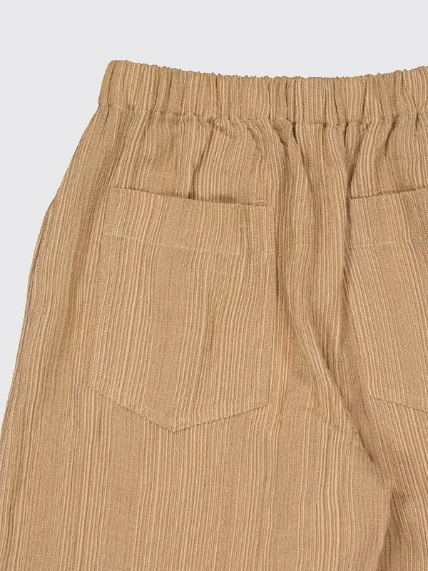120% Lino Pleated Wide-leg Virgin Wool Blend Trousers - Beige