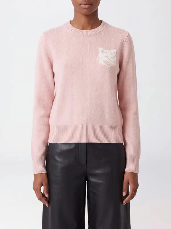 Maison Kitsuné Wool Crewneck Jumper With Contrast Chillax Fox Logo Patch