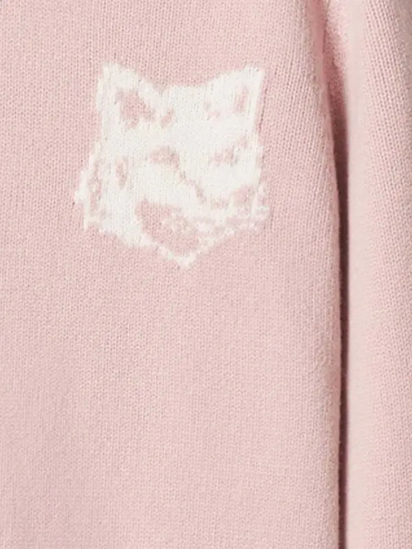 Maison Kitsuné Wool Crewneck Jumper With Contrast Chillax Fox Logo Patch