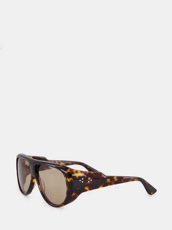 PORT TANGER Gambia Teardrop Tortoiseshell Acetate Sunglasses - Brown
